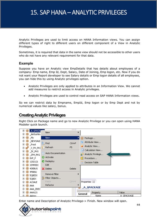 Sap hana tutorial | PDF