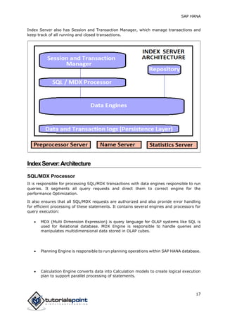 Sap hana tutorial | PDF