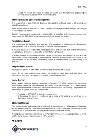 Sap hana tutorial | PDF