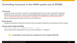 SAP HANA SPS10- Workload Management | PDF