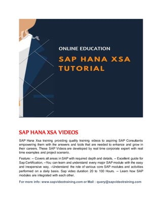 SAP HANA XSA | PDF