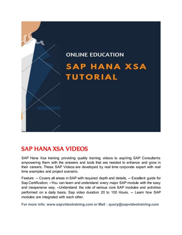 SAP HANA XSA | PDF