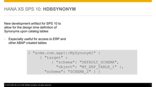 SAP HANA SPS10- Extended Application Services (XS) Programming Model | PPT