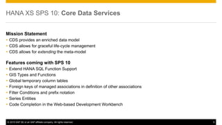 SAP HANA SPS10- Extended Application Services (XS) Programming Model ...
