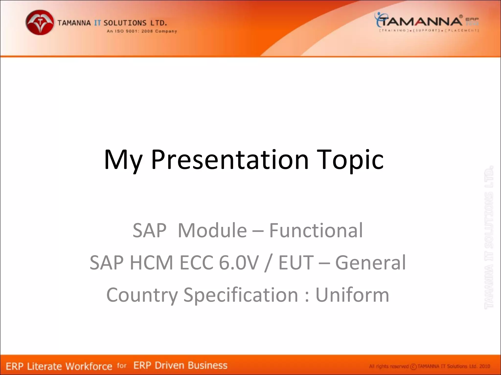 Sap Hcm L 1 Ppt V1.0 | PPT