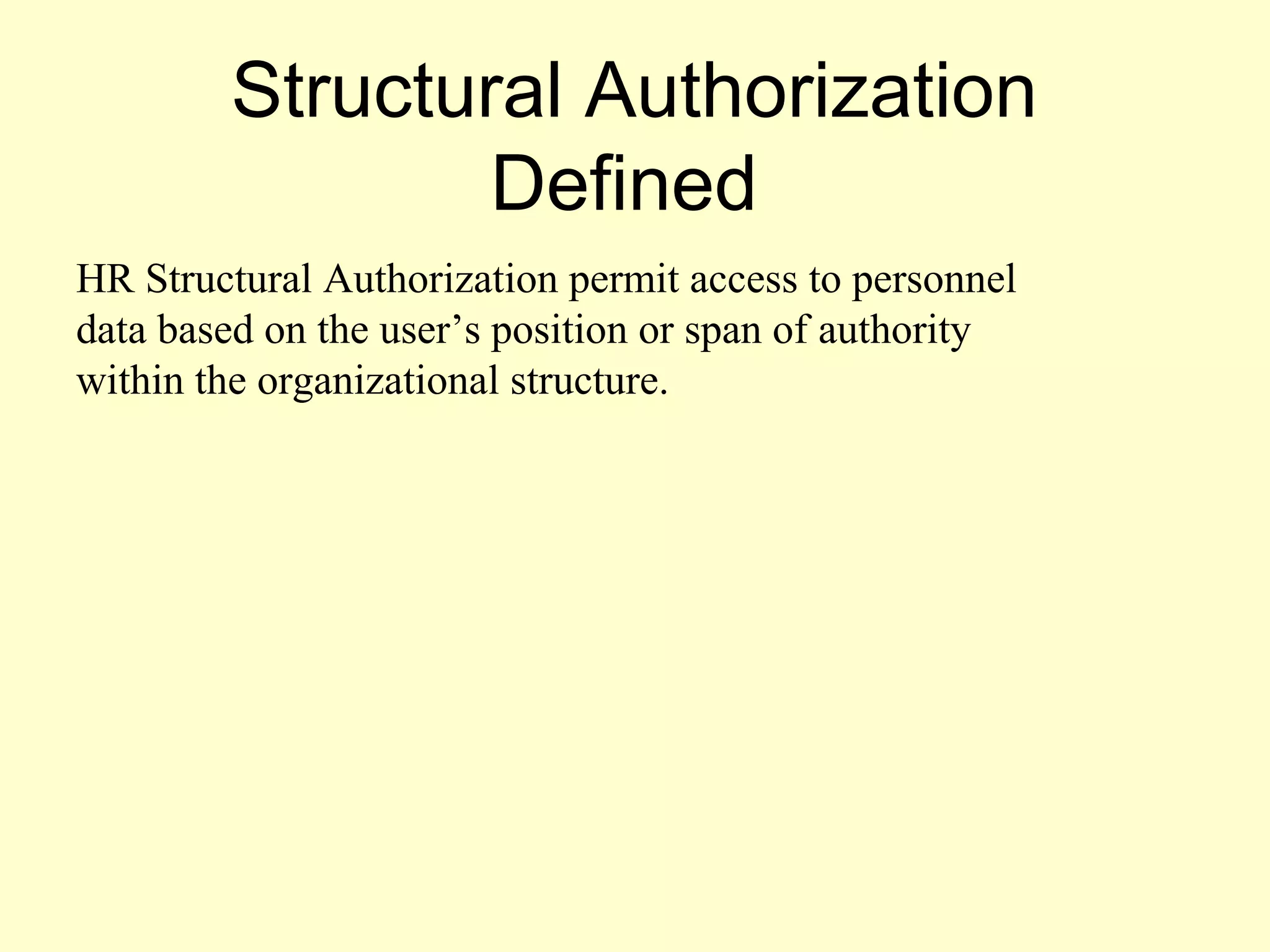 SAP HCM Structural Authorization Overview Presentation | PPT