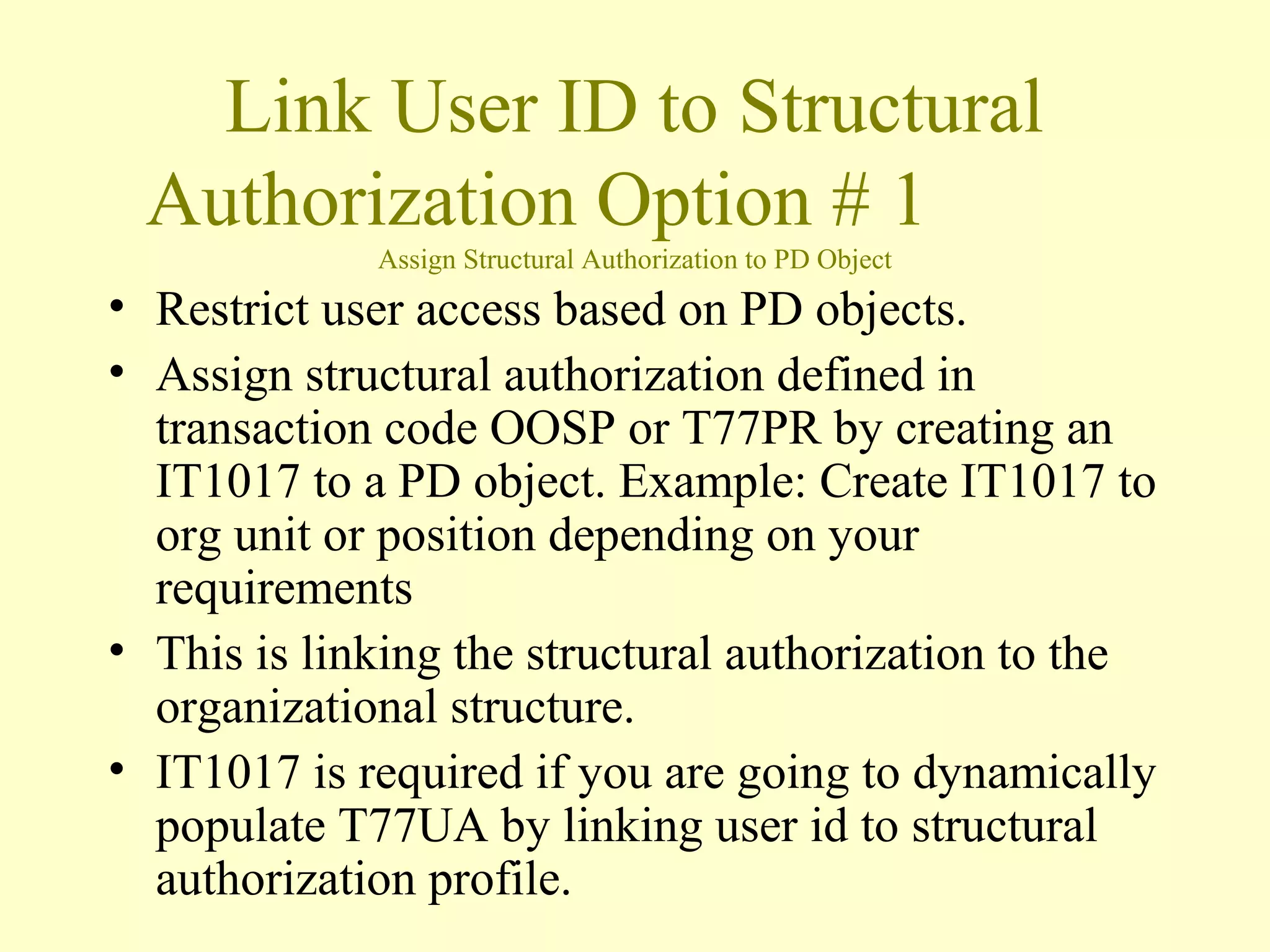 SAP HCM Structural Authorization Overview Presentation | PPT