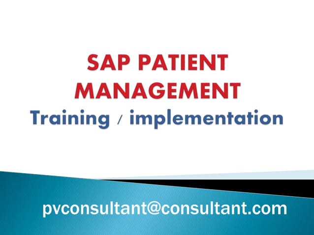 Sap health care patient management | PPTX | Healthcare Industry ...