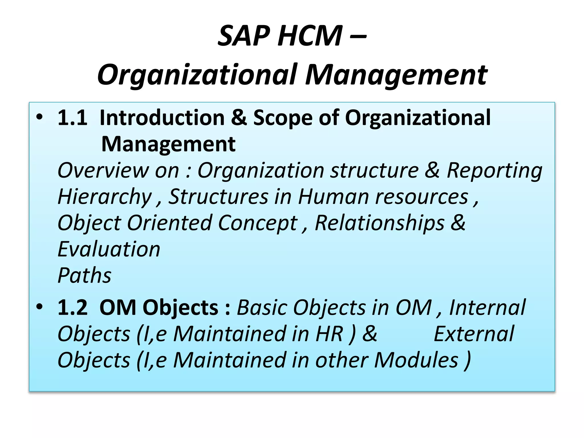 SAP HR / HCM Advance Level Training Demo | PPT