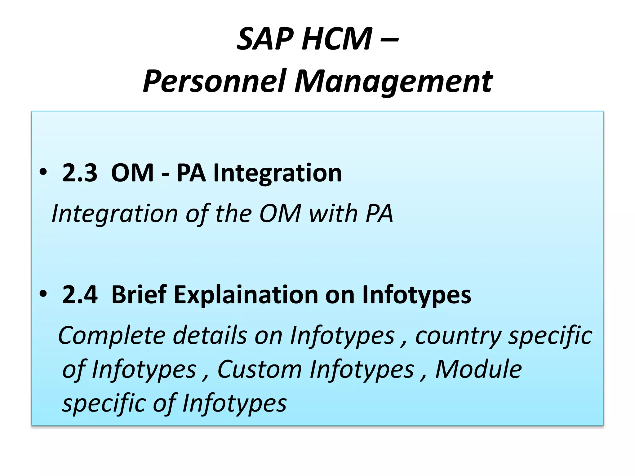 SAP HR / HCM Advance Level Training Demo | PPTX