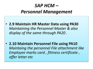 SAP HR / HCM Advance Level Training Demo | PPTX
