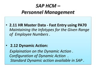 SAP HR / HCM Advance Level Training Demo | PPTX