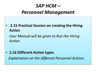 SAP HR / HCM Advance Level Training Demo | PPTX