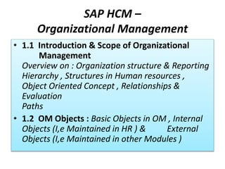 SAP HR / HCM Advance Level Training Demo | PPTX