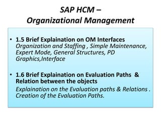 SAP HR / HCM Advance Level Training Demo | PPTX