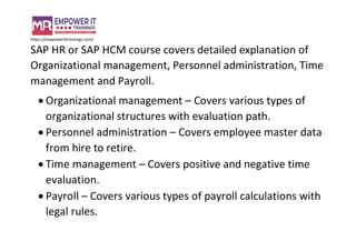 SAP HR and HCM Online Training in Delhi - empowerittrainings | PPT