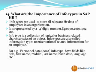 SAP HR AND HCM Interview questions | PPTX