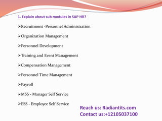 Sap hr interview question | PPTX