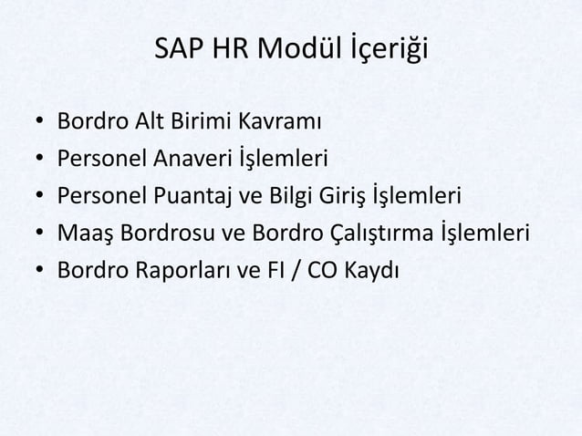 Sap hr modülü | PPTX