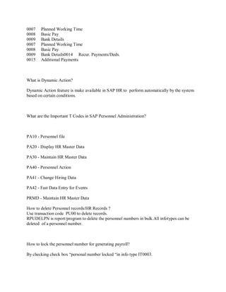 Sap HR questions | PDF