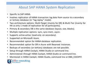 SAP HANA System Replication (HSR) versus SAP Replication Server (SRS) | PPT