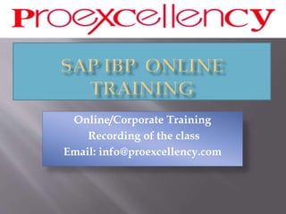 Sap ibp online training | PPTX