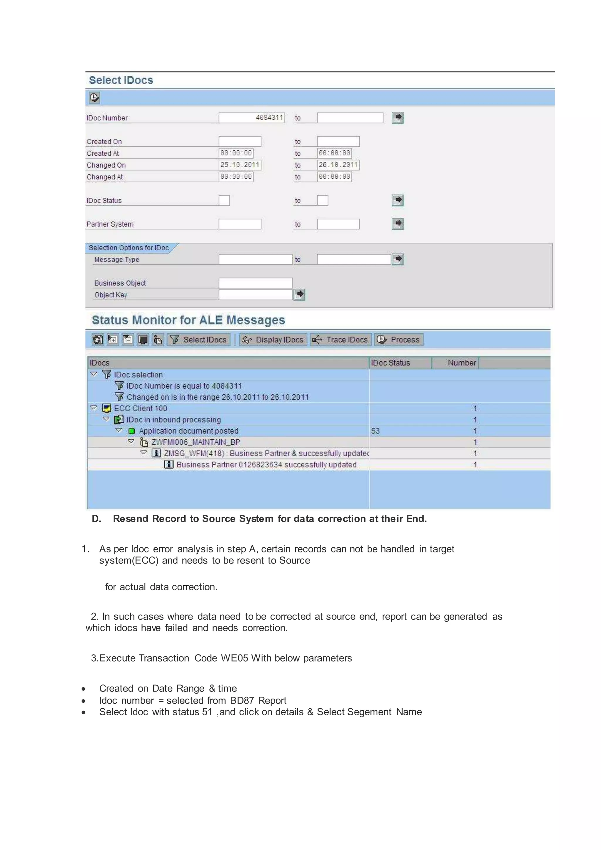 Sap idoc base integration error handling | PDF
