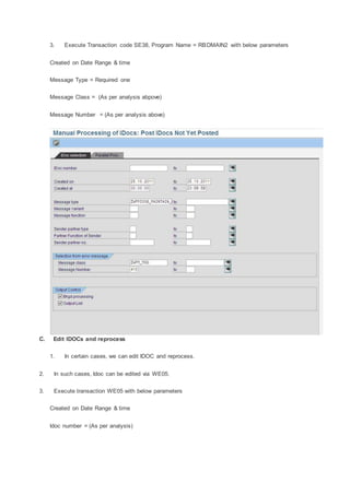 Sap idoc base integration error handling | PDF