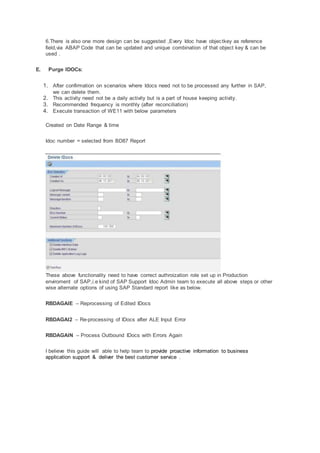 Sap idoc base integration error handling | PDF