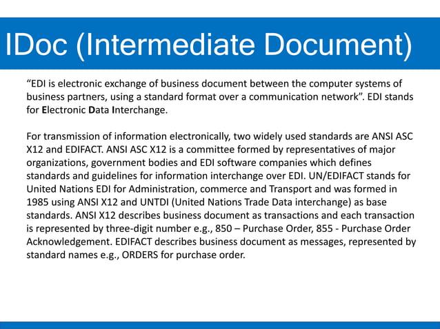 Sap Idoc Overview And Outbound Idoc Pptx