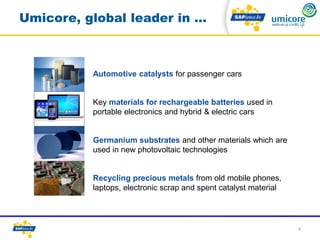 SAPience UserDay 2015 TheValueChain UMICORE sap_building_blocks | PPT