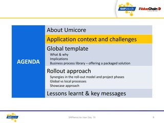 SAPience UserDay 2015 TheValueChain UMICORE sap_building_blocks | PPT