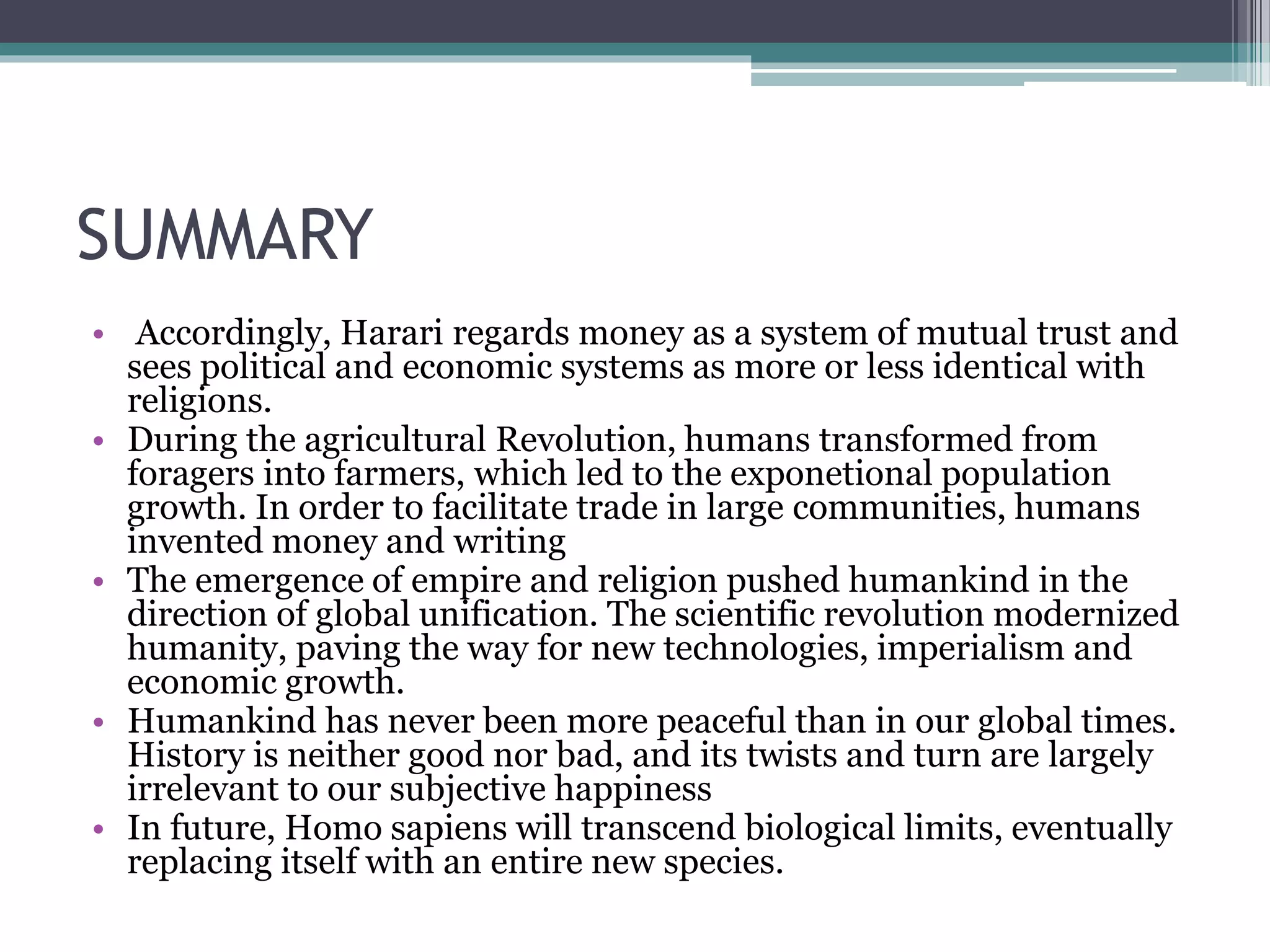 SAPIENS: A BRIEF HISTORY OF HUMANKIND | PPTX