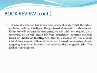 BOOK REVIEW OF : SAPIENS A BRIEF HISTORY OF HUMANKIND | PPTX