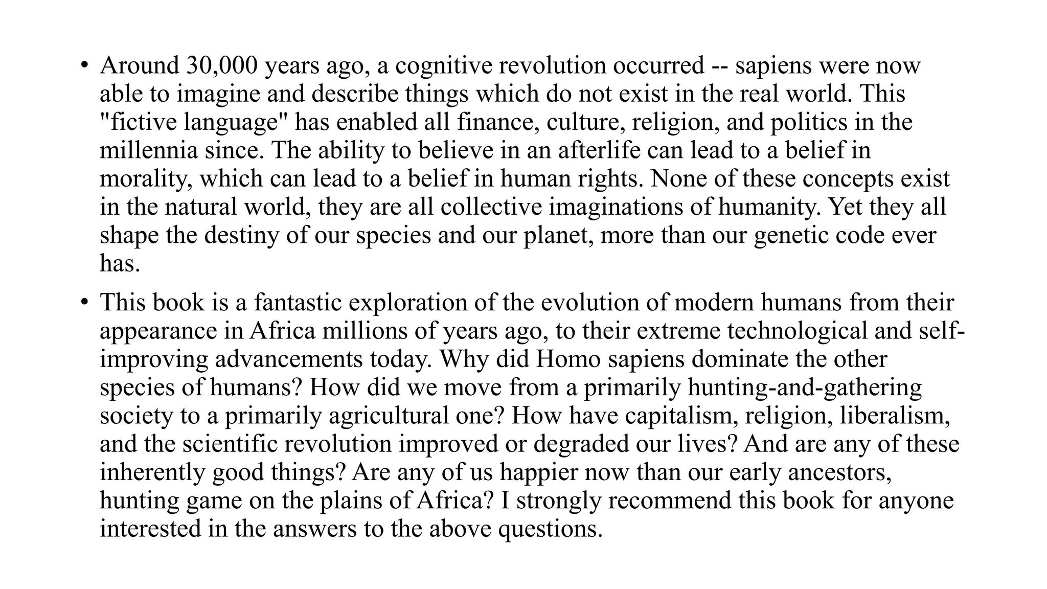 Sapiens a brief history of humankind 17BCL123D | PPT