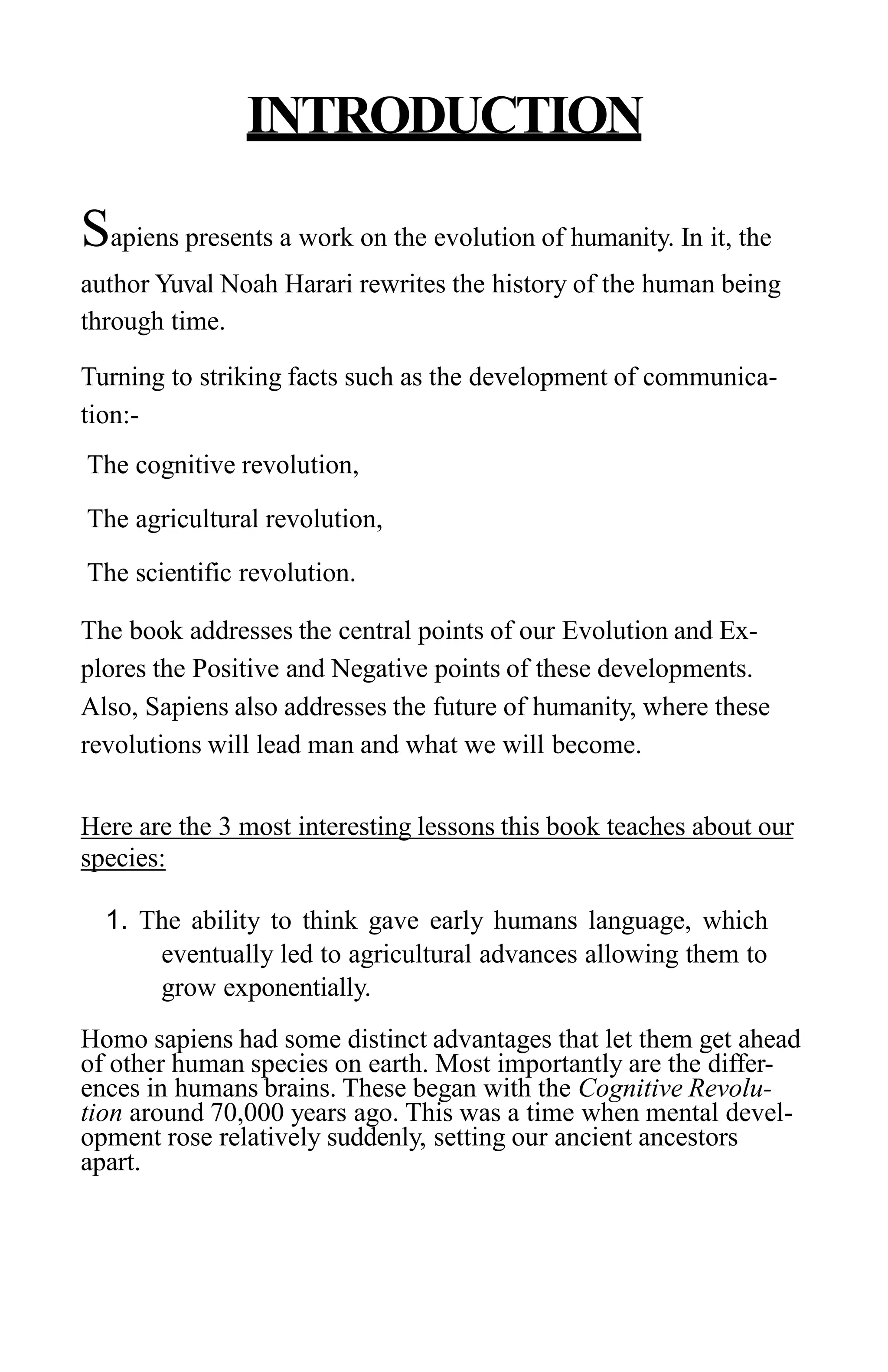 Sapiens BOOK Review | PPTX | Biological Sciences | Science