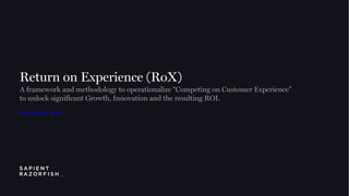 SapientRazorfish: "Return on Experience"(RoX) Overview | PPT