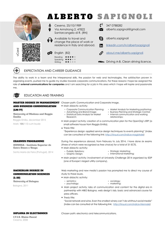 Alberto Sapignoli [Curriculumvitae_eng 2016] | PDF