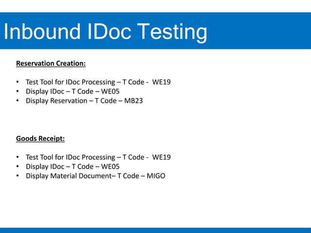 SAP Inbound IDoc.pptx | Operating Systems | Computer Software and Applications