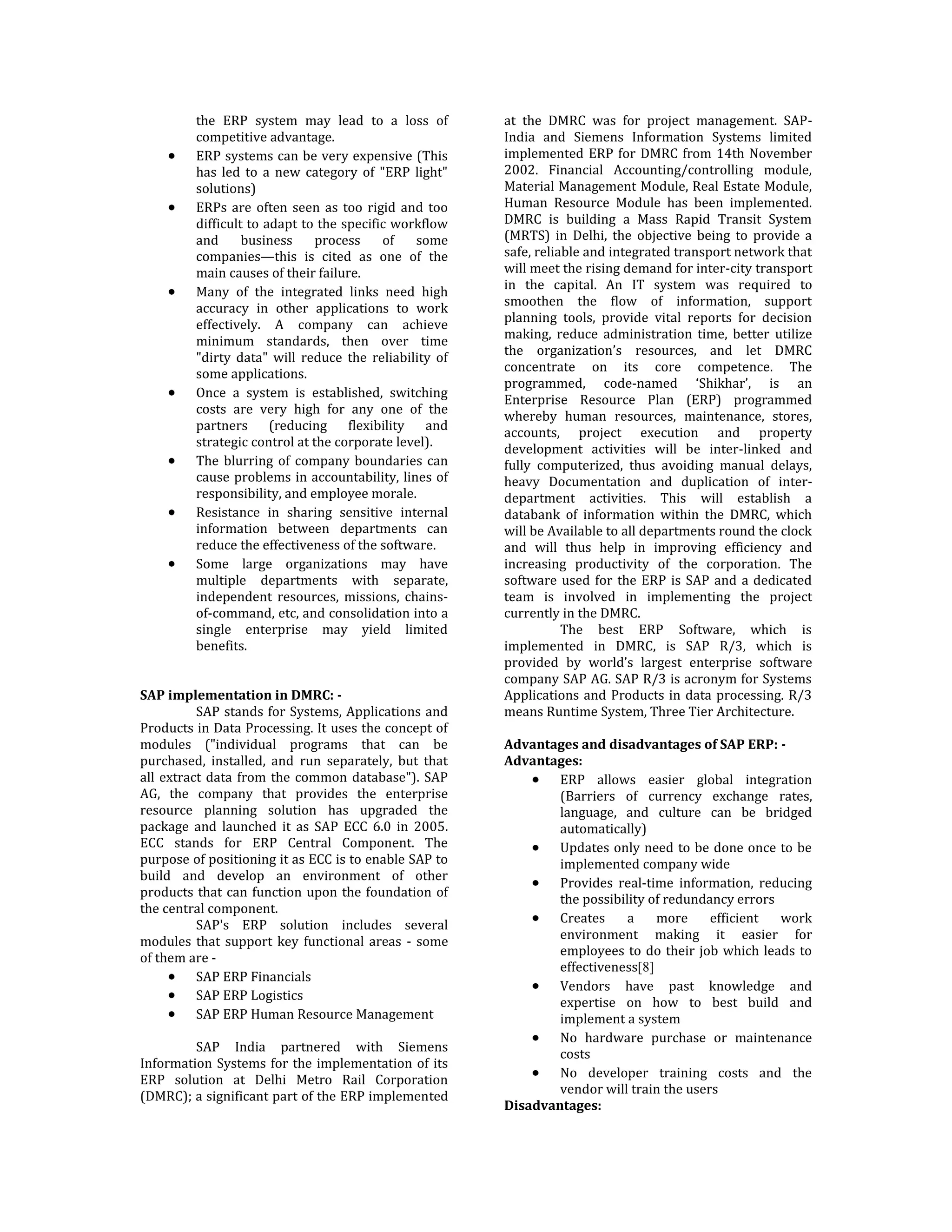 Sap in delhi metro | DOCX