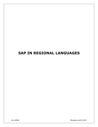 Sap in regional languages | PDF