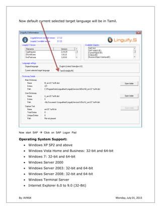 Sap in regional languages | PDF