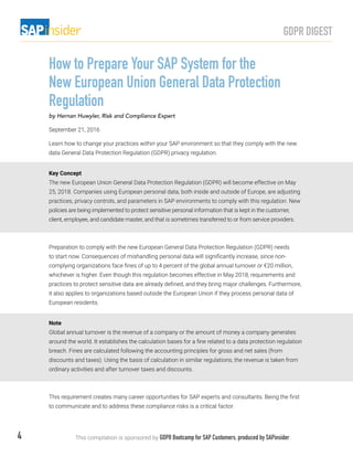 SAP insider GDPR compendium Hernan Huwyler | PDF