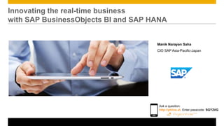 Innovating to Real-Time using SAP BusinessObjects & SAP HANA | PPT ...