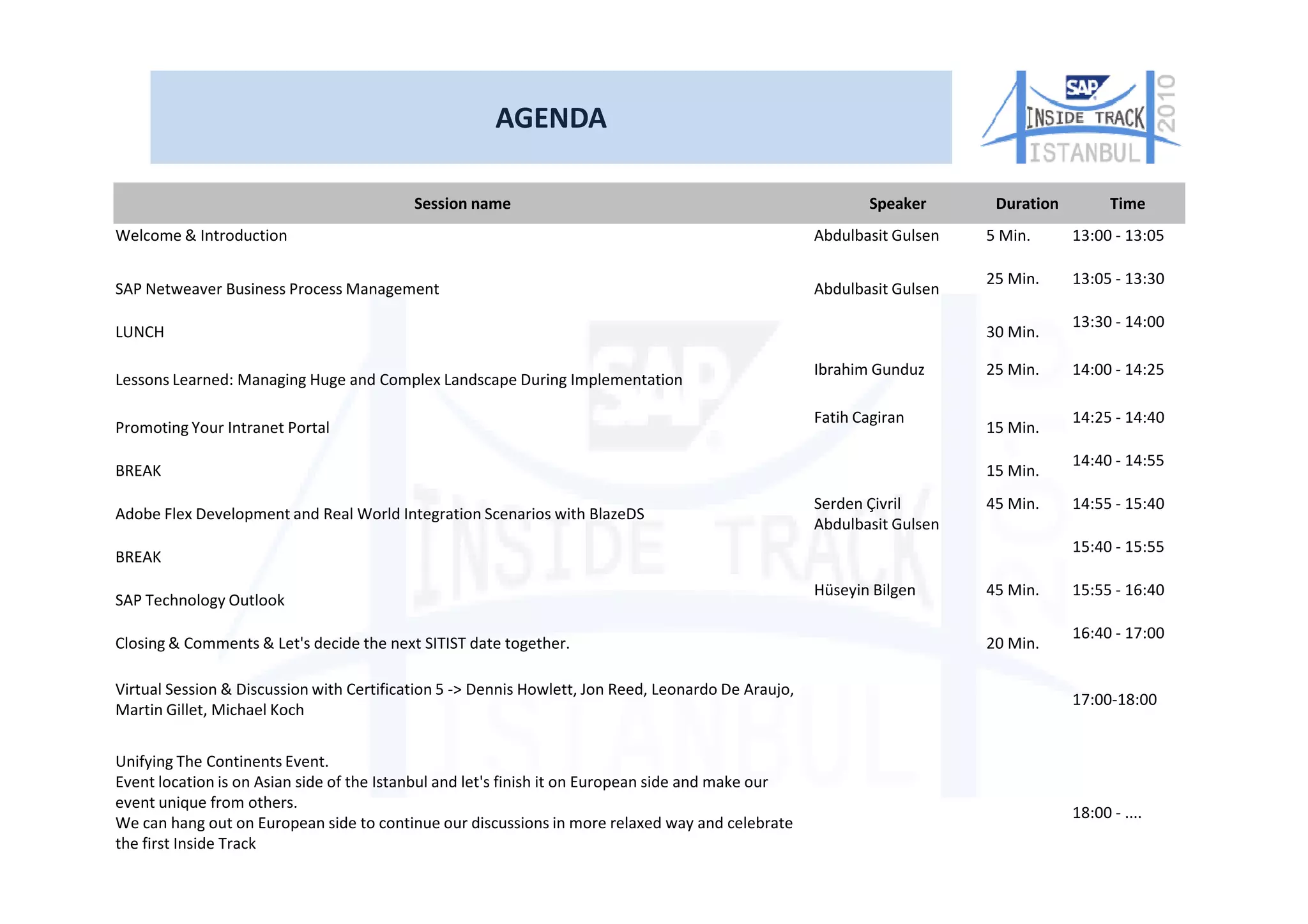 SAP Inside Track Istanbul - Introduction | PDF | Business Expos & Conferences | Events