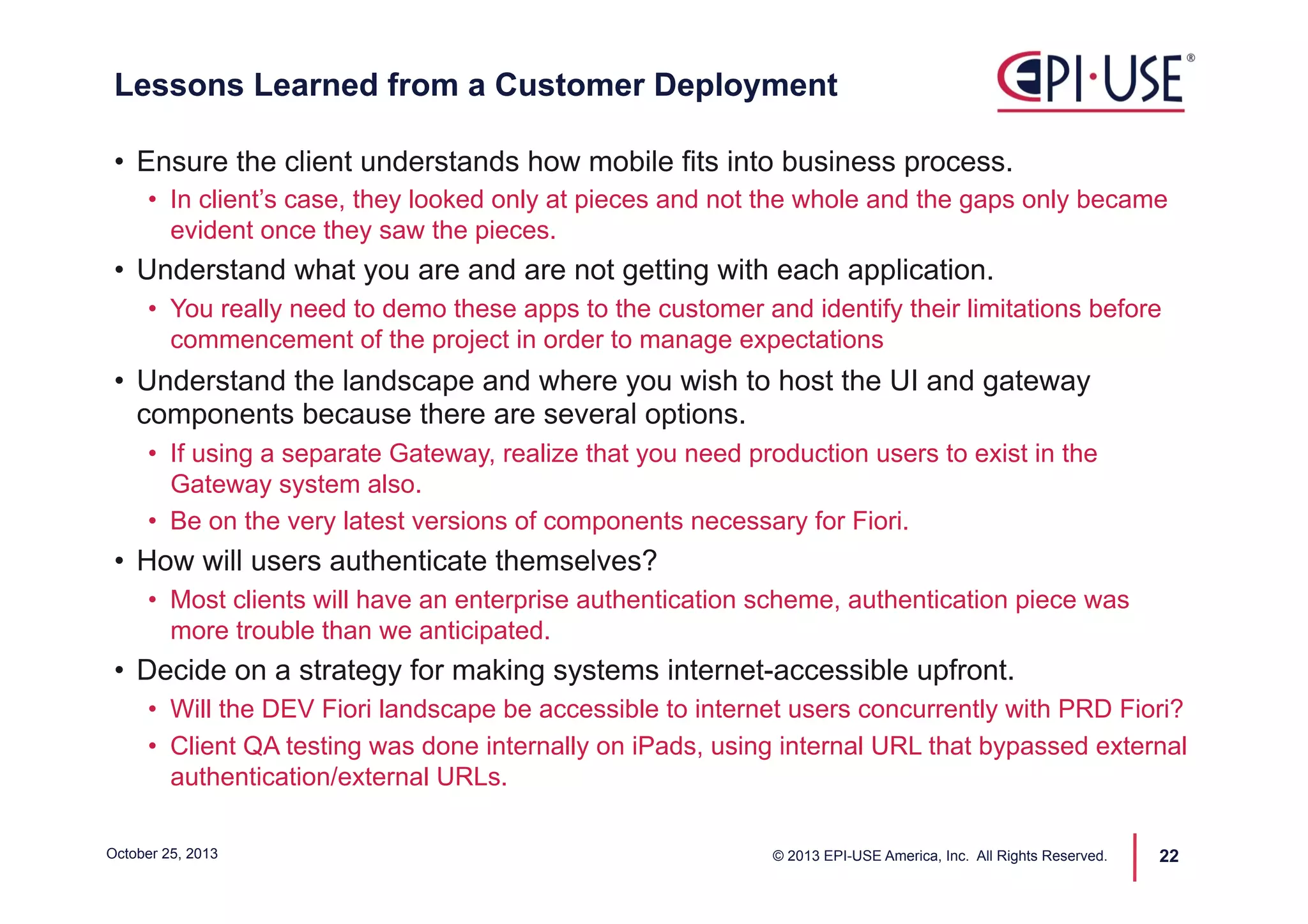 SAP Fiori - what is it and lessons learned from a customer deployment | PPT