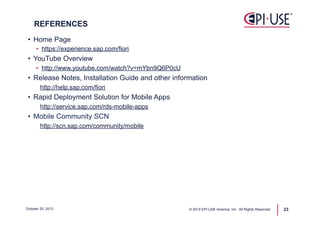SAP Fiori - what is it and lessons learned from a customer deployment | PPT