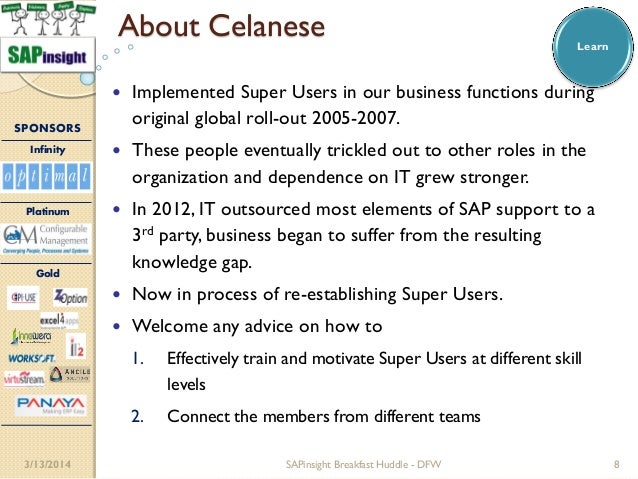 SAPinsight DFW SAP Super User Huddle March 2014