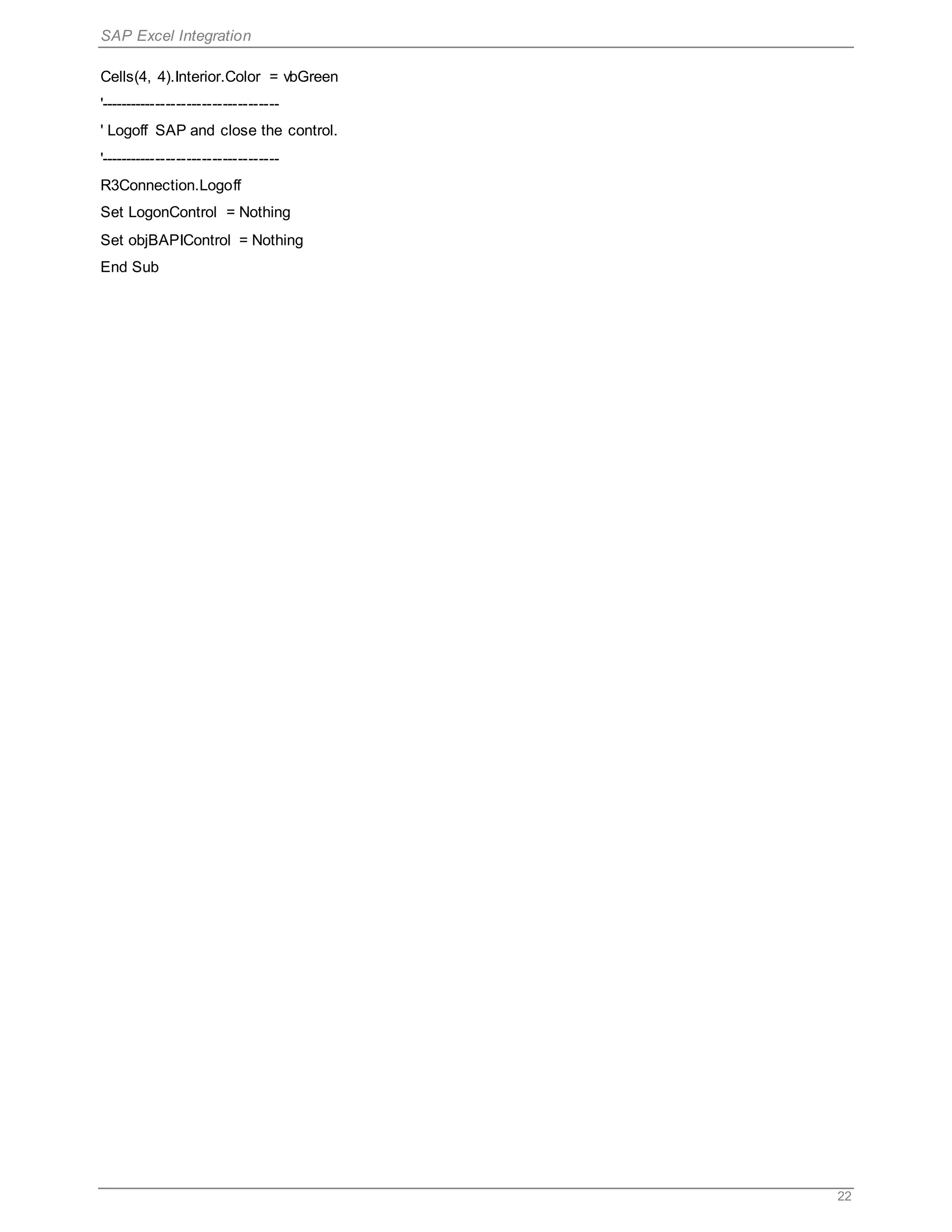 Sap Integration With Excel Advanced Guide Doc Programming