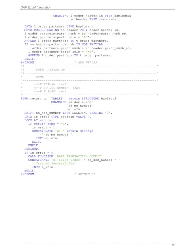 Sap Integration With Excel Advanced Guide Doc Programming